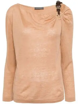 Alberta Ferretti Buckle-detail Linen Top