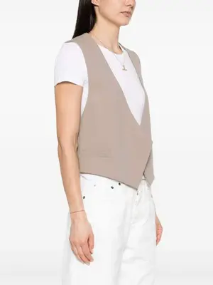 Ami Open-front Waistcoat - Neutrals