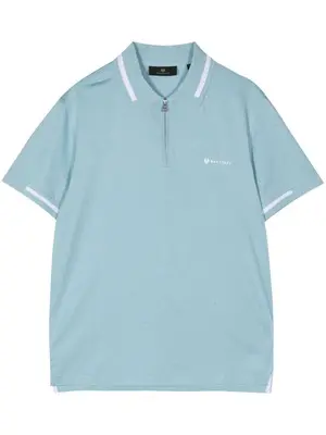 Belstaff Logo-print Cotton Polo Shirt - Blue