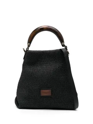 Roberto Festa Logo Patch Woven Tote Bag
