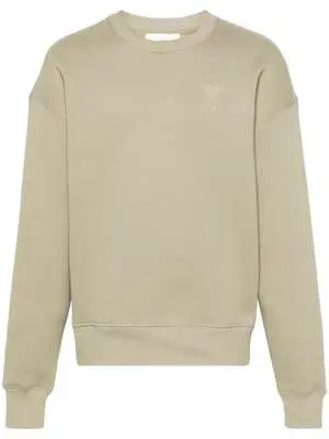 AMI Paris De Coeur Embossed Sweatshirt - Green