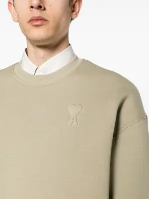 AMI Paris De Coeur Embossed Sweatshirt - Green