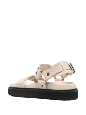 Acne Studios Leather Buckle Sandals - Neutrals