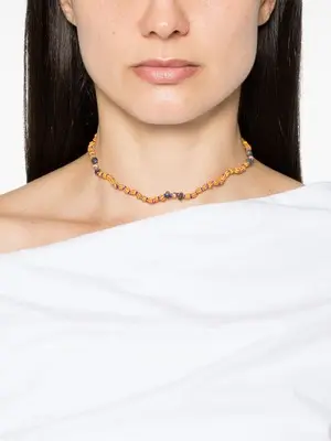 MARIE LICHTENBERG 9kt Yellow Mauli Ghana Beaded Necklace