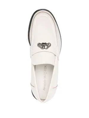 Alexander McQueen Seal-plaque Leather Loafers