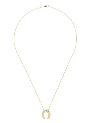 Harwell Godfrey 18kt Yellow Diamond Horseshoe Pendant Necklace - Gold