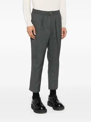 Ami Mid-rise Cropped Tapered Trousers - Grey