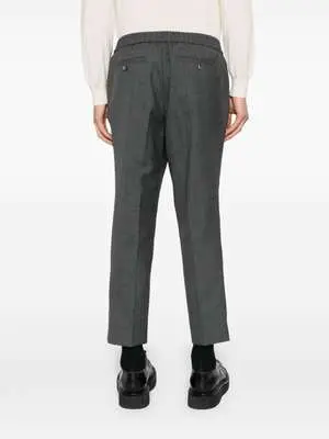 Ami Mid-rise Cropped Tapered Trousers - Grey