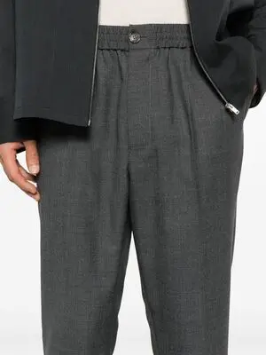 Ami Mid-rise Cropped Tapered Trousers - Grey
