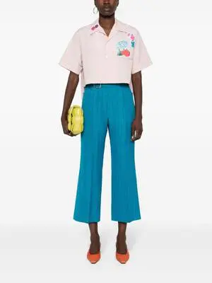 Marni Floral Patch Cropped Shirt