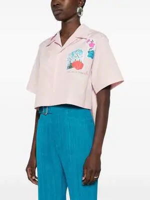 Marni Floral Patch Cropped Shirt