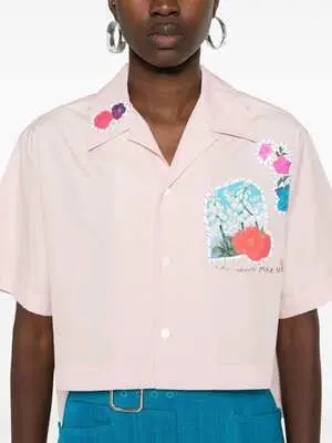Marni Floral Patch Cropped Shirt