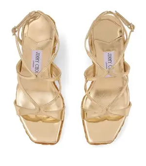 JIMMY CHOO Ayla 110 Wedge Sandals - Gold