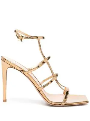 GIANVITO ROSSI Mondry 95mm Leather Sandals - Gold