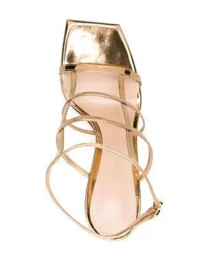 GIANVITO ROSSI Mondry 95mm Leather Sandals - Gold
