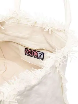 MC2 SAINT BARTH Vanity Canvas Beach Bag - White