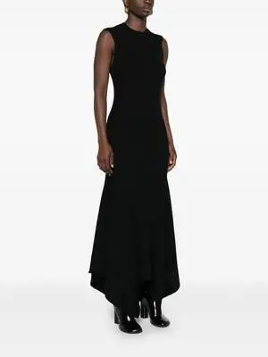 AMI Paris Godet Merino Wool Midi Dress - Black