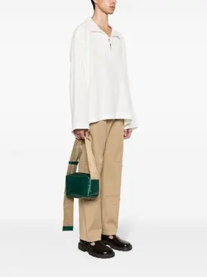 UMA WANG Logo-debossed Leather Shoulder Bag