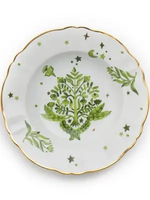 BITOSSI HOME Floreal Porcelain Deep Plate - Green