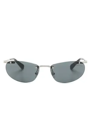 SWAROVSKI Crystal-embellished Oval-frame Sunglasses