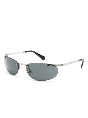 SWAROVSKI Crystal-embellished Oval-frame Sunglasses