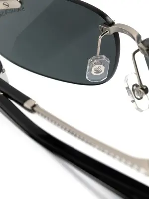 SWAROVSKI Crystal-embellished Oval-frame Sunglasses