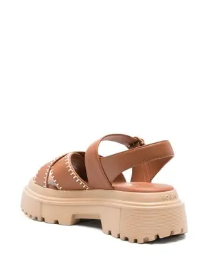Hogan Leather Platform Sandals