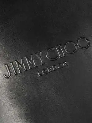 JIMMY CHOO Debossed-logo Leather Tote Bag - Black