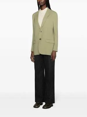 AMI Paris Single-breasted Textured Blazer - Green
