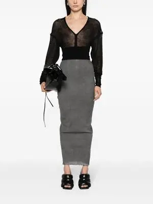 Rick Owens Dirt Pillar Maxi Pencil Skirt