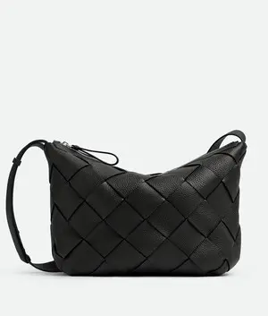 BOTTEGA  VENETA Intreccio Leather Hobo Bag - Black