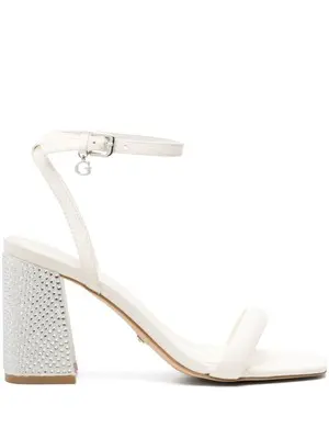 Guess Gelectra 95mm Leather Sandals - Neutrals