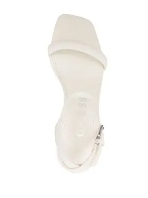 Guess Gelectra 95mm Leather Sandals - Neutrals