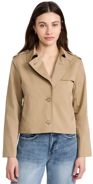 FRAME Short Trench Jacket - Khaki