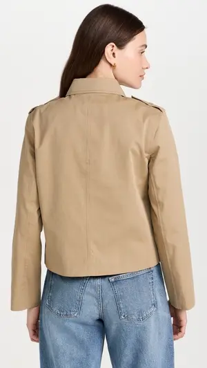 FRAME Short Trench Jacket - Khaki