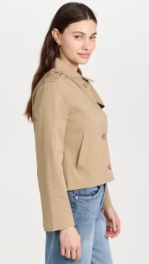 FRAME Short Trench Jacket - Khaki