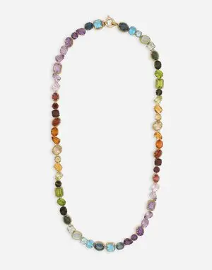 Dolce & Gabbana Rainbow Gemstone Sautoir Necklace - Gold
