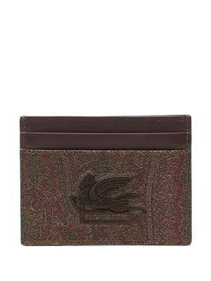 Etro Pegaso-embroidered Cardholder - Brown
