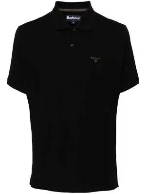 Barbour Logo-embroidered Cotton Polo Shirt - Black