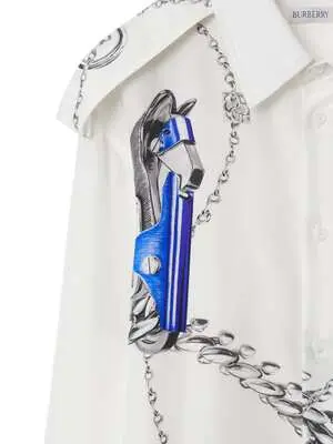Burberry Knight Hardware-print Shirt - White