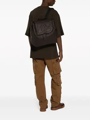 Dolce & Gabbana Logo-embossed Leather-blend Backpack - Brown