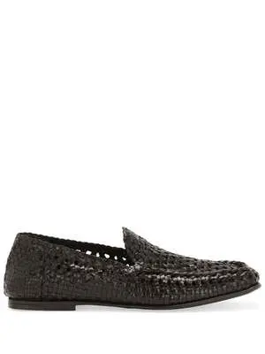 Dolce & Gabbana Interwoven Leather Loafers