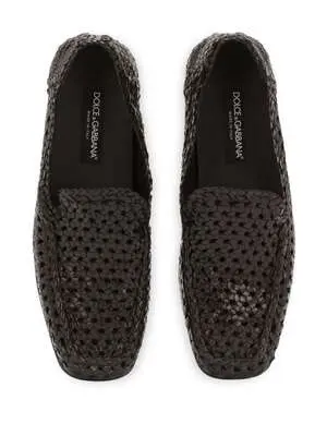 Dolce & Gabbana Interwoven Leather Loafers