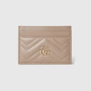 Gucci Gg Marmont Card Case Leather - Neutral