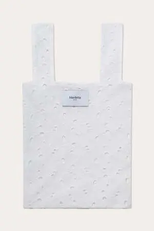 Merlette Eyelet Cotton Tote Bag - White