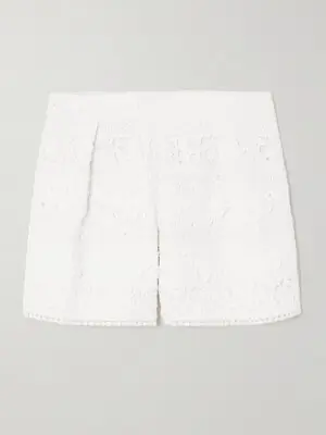 Carolina Herrera Broderie Anglaise Cotton Shorts