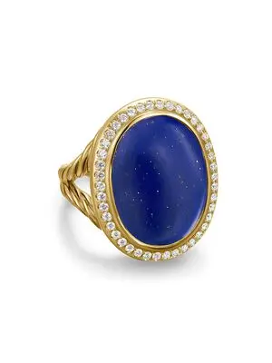 David Yurman Albion Oval Ring In 18k Yellow Gold Lapis Lazuli
