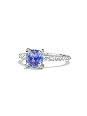 David Yurman Chatelaine Ring In 18k White Gold - Tanzanite