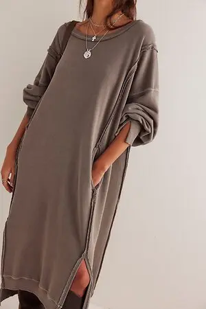 Free People We The Free Camden Maxi Sweatshirt - Dolphin