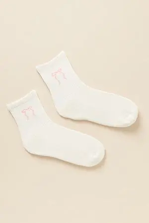 DAILY PRACTICE BY ANTHROPOLOGIE Daily Practice By Anthropologie Athletic Icon Socks Bow